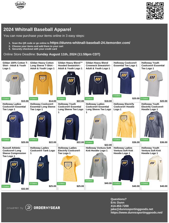 Whitnall Youth Baseball : Powered by TeamLinkt